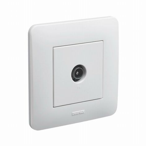 Einbausteckdose TV-Steckdose komplett Casual DEBFLEX Weiß glänzend - 742760