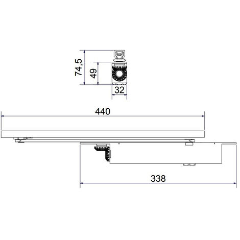 Unterputz-Nockentürschließer Integra 24 mit - Gleitschienenarm F2 bis 4 ...