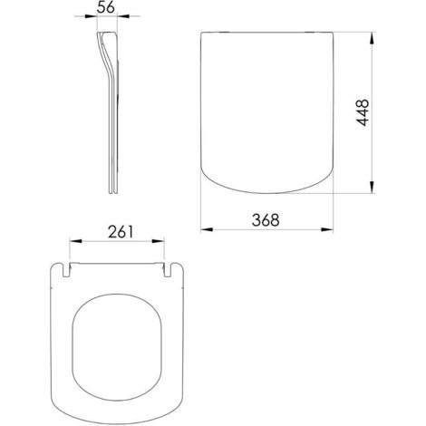 Creavit Duroplast WC Softclose Deckel flach Edelstahl Scharniere Weiß