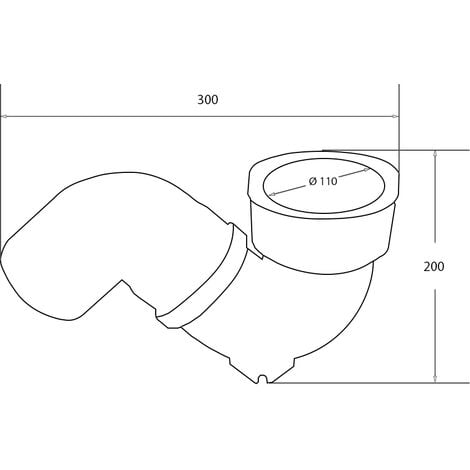 PVC-S-Siphon Geruchsverschluss Abflussbogen DN 110 für Hock-WC Alaturka