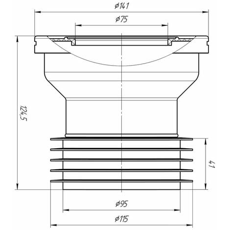 WC Anschlußstutzen Gerader Durchgang Anschluss Abfluss Rohr Versatz ...