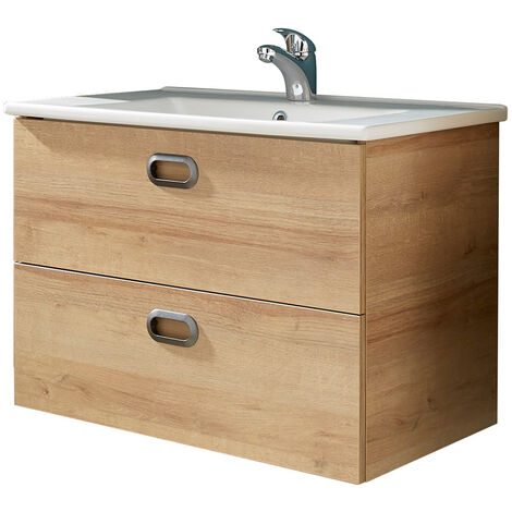 Badmöbel komplett Set TAUPO-66 in Riviera Eiche Nb., B/H/T: ca. 120/200/45 cm