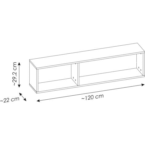 Wandregal weiß mit Eiche RISBY-129