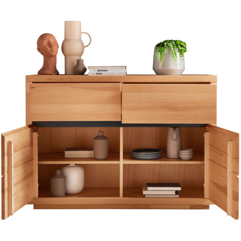 Sideboard 120 cm breit modern in massiver Buche geölt WINCHESTER-69