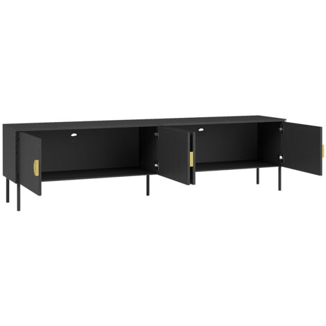 Tv Lowboard Schwarz 200 Cm