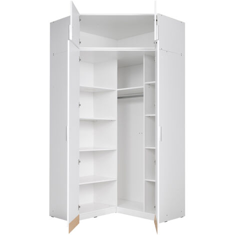 Eck Kleiderschrank Weiss
