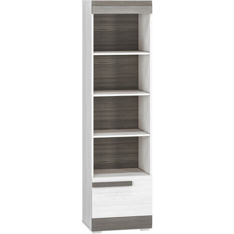 Regal in Schneekiefer Nb. mit Absetzungen in Grau BENEVENTO-131, B/H/T ...