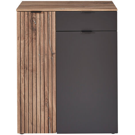 Moderner Schuhschrank LORIENT-36 in Cosmos grau matt mit Flagstaff ...