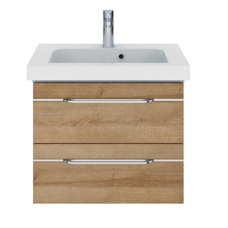 Badezimmer Waschtisch inkl. Waschbecken in Riviera Eiche quer Nb. BUDVA-66, B/H/T ca. 65,4/48/44 cm