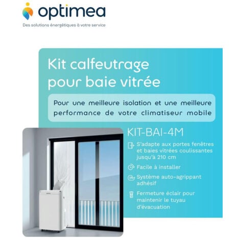 OPTIMEA KIT-BAI-4M Kit de Calfeutrage pour baie vitrée coulissante, porte-fenêtre jusqu’à 210m
