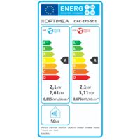 Climatiseur Monobloc Réversible Optimea OAC-270-SD1 2100W/1500W Blanc ...