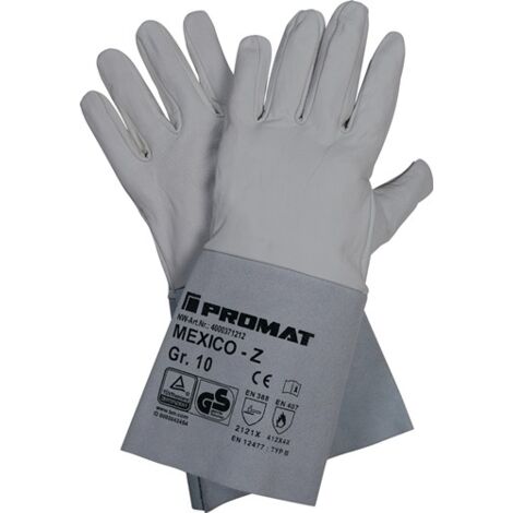 PROMAT Schweißerhandschuhe Mexico Z Größe 11 grau EN 388, EN 407, EN ...