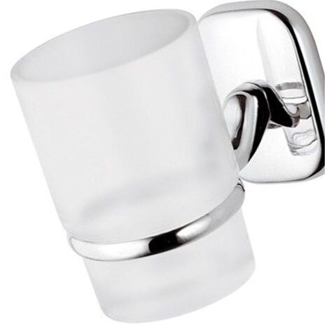 Portabicchiere da muro in vetro bianco sabbiato - serie suite