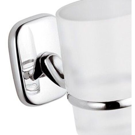 Portabicchiere da muro in vetro bianco sabbiato - serie suite