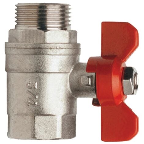 Valvola a sfera per acqua, mf con farfalla alluminio Pollici: 1/2"