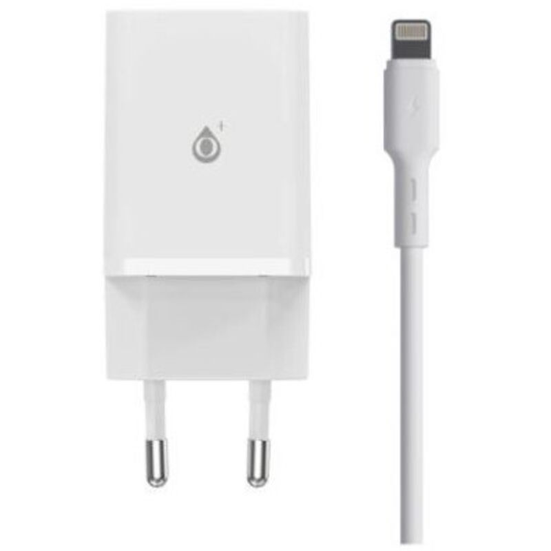 Chargeur avec câble One+ Blanc pour iPhone 8 X 12 13 et 14