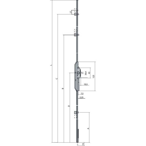 Ferco G-20465 Crémone bi-directionnelle gris ferGUard