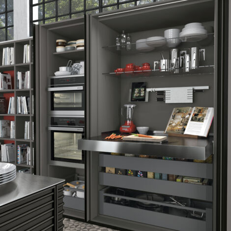 Gagnez de la place cuisine avec rail table escamotable Emuca M120 ...