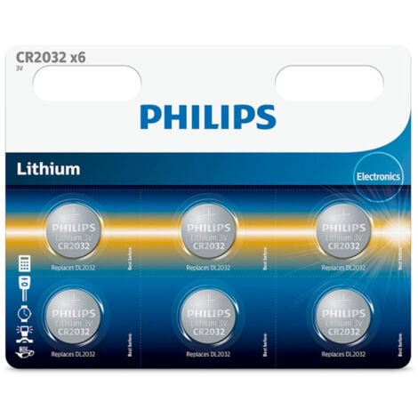 Piles Philips PILES CR2032 X6