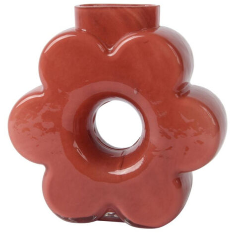 Vase verre Kaemingk Fleur couleur dans le verre FSC recyclé Rouge