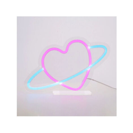 Legami It's a Sign Lampe à poser LED rose cœur 19x14.5 cm