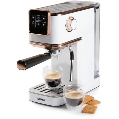 Machine a expresso 3 en 1 - DOMO - DO746K - 1350 W - 20 Bar - Blanc / Rose