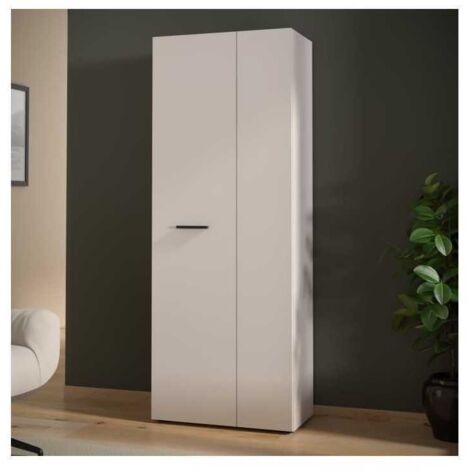 Armoire de rangement - 2 portes- Beige sable - L68,7 x P36,5 x H181,1 cm