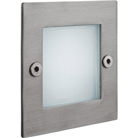 LED Wall light, square, stainless steel