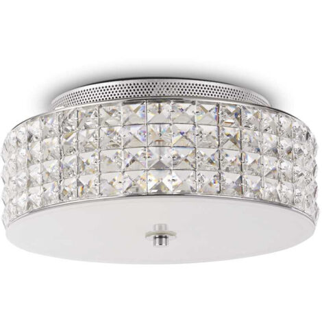 Chrome crystal ceiling light ROMA 4 lights