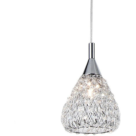 Simone Chrome pendant light 5 bulbs 140cm