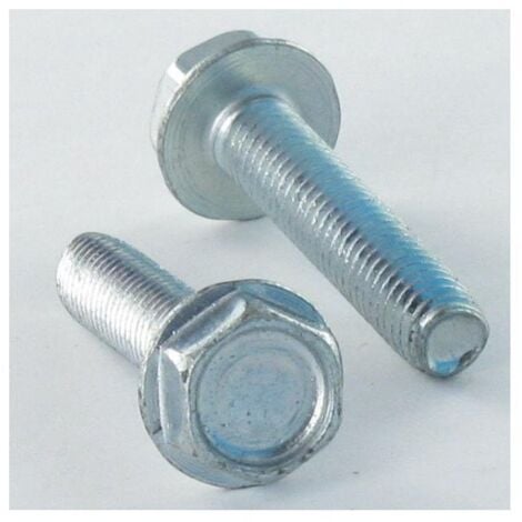 Vis autotaraudeuse Tête hexagonale TH Embase collerette Lisse 3X10 Acier zingué blanc-1 pièce