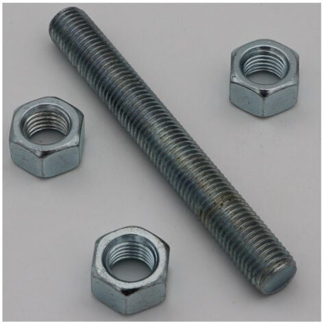 KIT 1 Filet M16X130 Avec 3 Ecrou M16 Acier zingué-1 pièce