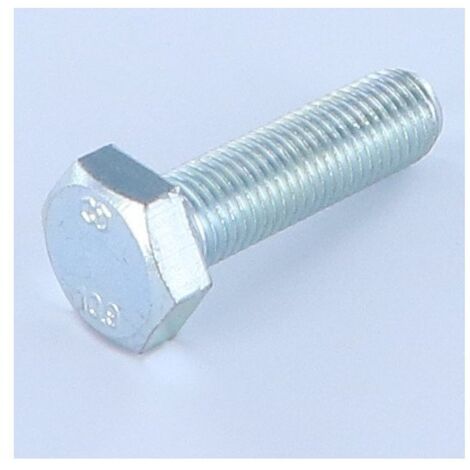 Vis métaux Tête hexagonale TH M10X40 Classe 10.9 Filetage total Pas fin Pas de 100 Acier zingué ...