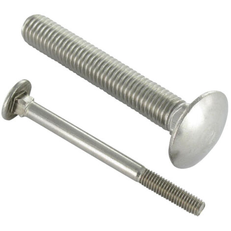 Vis métaux TRCC JAPY tête ronde collet carré Inox A4 M8X60 Filetage ...