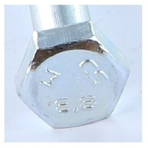 Corps de boulon filetage partiel Tête hexagonale TH M8X160 Classe 8.8 Acier zingué blanc-1 pièce