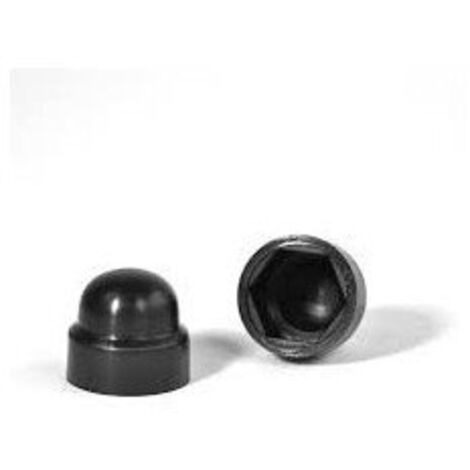 Cache Ecrou ou cache tête vis Tête hexagonale TH M6 Nylon Noir Sur plat ...