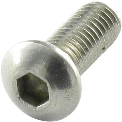 Vis métaux BHC (Tête Bombée Hexagonal creux) M5X16 Filetage total Clé de 3 HC3 Inox A4-1 pièce