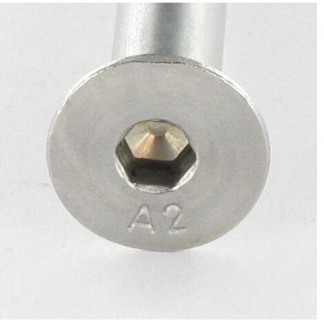 Vis métaux Inox A2 FHC tête fraisée empreinte hexagonale creuse Clé de 12 HC12 M20X50 Filetage ...