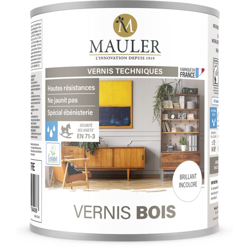 Vernis bois intérieur & extérieur - 0,5L Brillant Incolore - Ecolabel ...