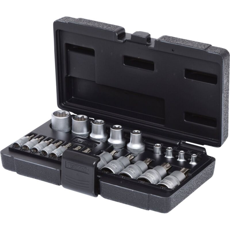 KS TOOLS 1/4+1/2 Coffret de douilles Torx, 21 pcs - 911.4307