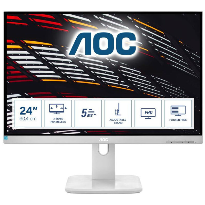 AOC 24P1 60,4cm (23,8") FHD IPS Monitor 16:9 VGA/DVI/HDMI/DP Pivot HV