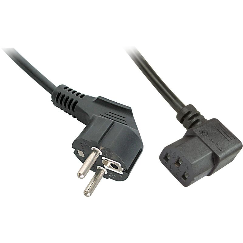 Câbles - Alimentation LINDY IEC Mains lead angled 2m Schuko to C13