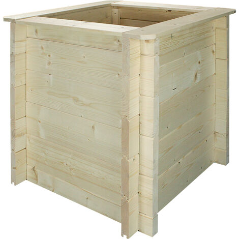 Plate-bande surélevée en bois - 58x58xH57 cm – Jardinières en bois pour fleurs, herbes ...