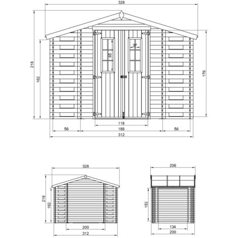 Abri de jardin en bois et range bûches extérieur - Stockage extérieur ...