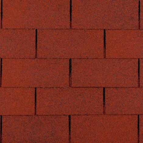 Bardeaux bitumineux TRIO, couleur rouge - bitume toiture 3m2 - Timbela ...