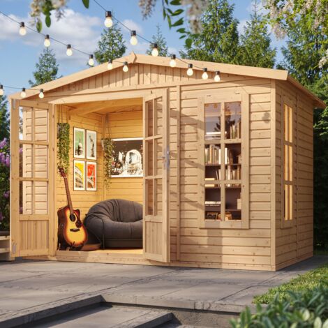 TIMBELA M334FB Cabane en bois avec plancher, avec bardeaux bitumineux ...