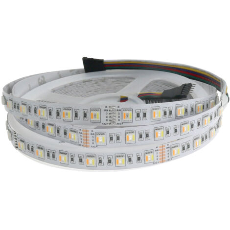 Ruban LED 75W 24v DC SMD5050 60 LED/m 15W/m IP20 RGB+CCT (5 mètres ...