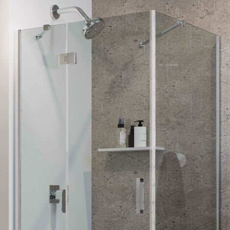 Cabine de douche angulaire Flip 70x20 verre transparent easy-clean ...
