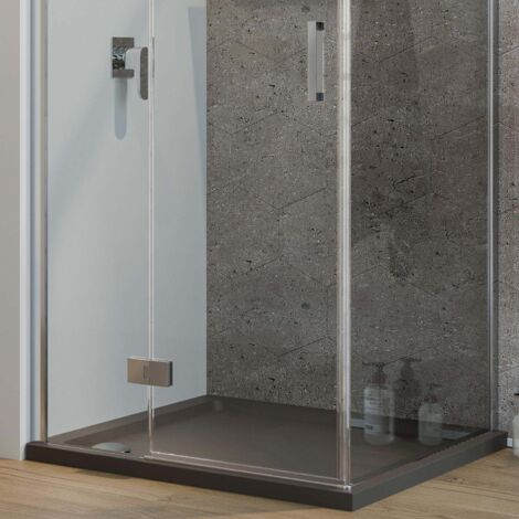 Cabine de douche angulaire Flip 70x20 verre transparent easy-clean ...