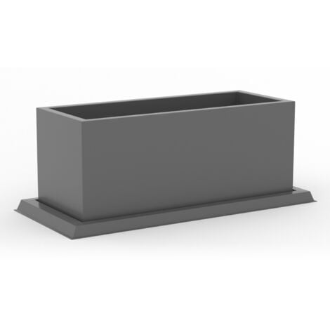 Sous-Pot rectangulaire 108,5x49 en résine pour jardinière mod. Matera Gris